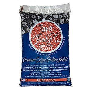 JavaBrewBQ Premium Coffee Grilling Pellets - Cooking Pellets for Pellet Grill and Smoker - 20lb Bag