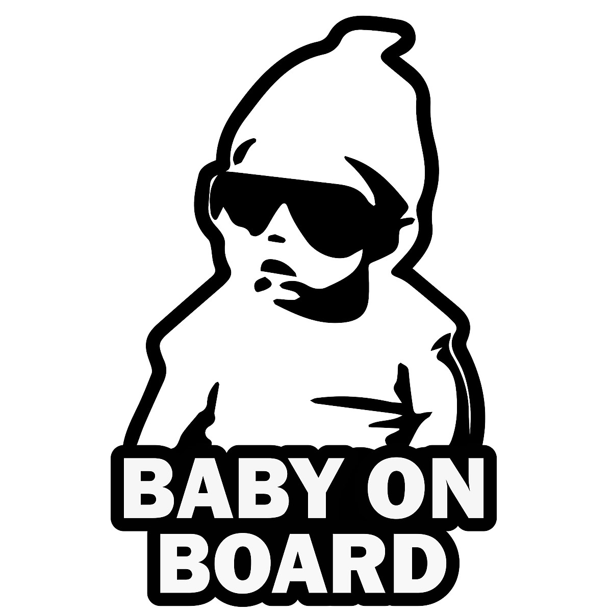 TOTOMO Baby on Board Sticker for Cars Funny Cute Safety Caution Decal Sign for Car Window and Bumper No Need for Magnet or Suction Cup - Carlos from The Hangover
