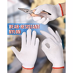 60 Pairs Cotton Work Gloves Garden Gloves Men Women Hand Cotton Safety Gloves for Industry Warehouse Gardening Construction, Red, Blue