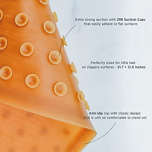 HEVEA Baby & Toddler Bath Mat - 100% Natural Rubber Non Slip Bathtub Mat for Baby - Upcycled, Danish Design - Safe & Sustainable Bathroom Essential (Natural)