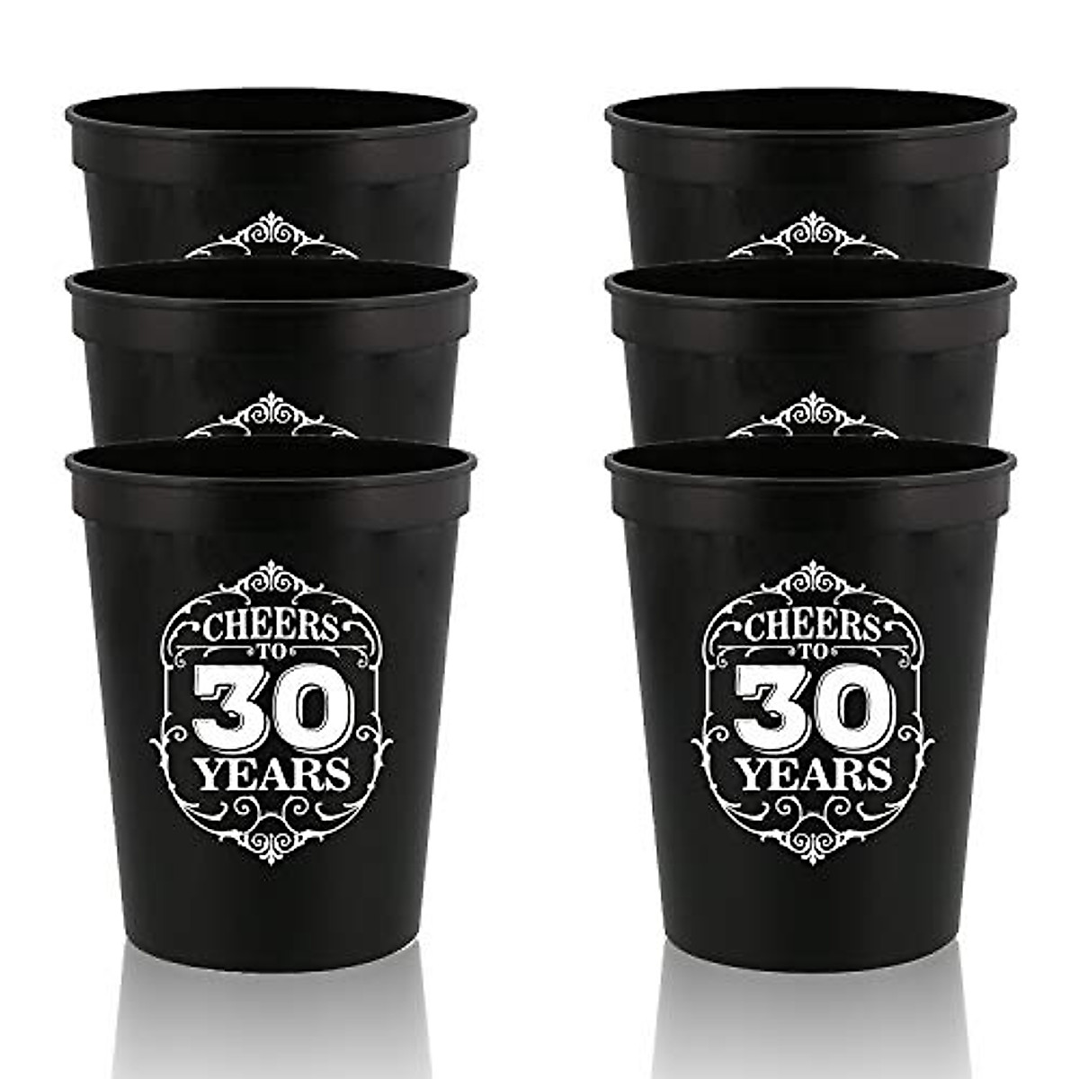 Veracco Cheers To 30 Years Old Stadium Party Cup 30th Party Favors Decoration Funny Birthday Gag Gifts For Him Her Thirty And Fabulous (Black, 12)
