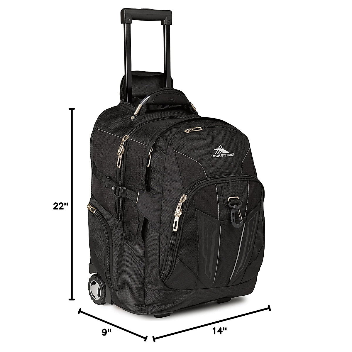 High Sierra XBT - Business Rolling Backpack, Black, One Size