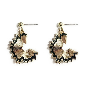 Cute Librarian Stacks of Books Dangle Earrings Clay Resin Colorful Pencil Wooden Books Color Palette Brush Unique Drop Dangle Earrings for Women Teachers Students Best Gift Presents for Birthday Holiday Christmas-Pencil shavings Dark Green