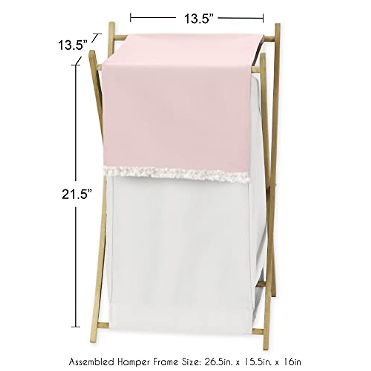 Sweet Jojo Designs Boho Chic Pink Modern Pastel Baby Kid Clothes Laundry Hamper - Bohemian Geometric Elegant Cream Off White Ivory Mid Century Retro Abstract Tuft Tufted for Color Block Collection