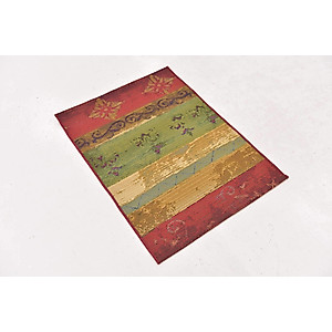 Unique Loom Outdoor Modern Collection Area Rug - Traditional (2' 2" x 3' 1" Rectangle, Multi/ Gold)