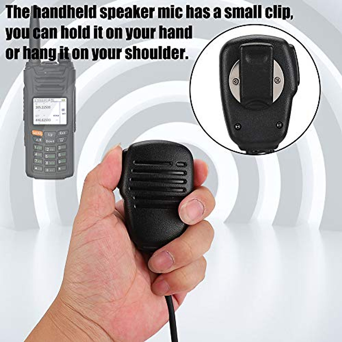 Speaker Mic for Yaesu Vertex Walkie Talkie VX-6R, VX-7R, VX-6E, VX-7E, VX-120, VX-127, VX-170, VX-246, VX-270, VX-177, VX-700, VX-710 etc,Waterproof and 360 Degrees Rotation PTT Hand Microphone