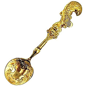 Falytemow Mini Spoons Gold Vintage Demitasse Scoop for Seasoning Coffee Tea Dessert Drink Mixing Milkshake Spoon Tableware Set of 5