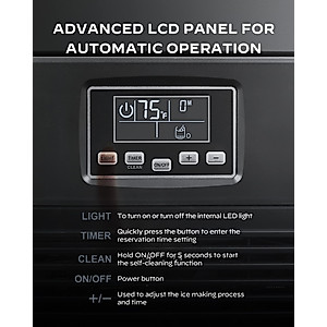 Silonn Commercial Ice Maker Machine, 84LBS/24H, Full Heavy Duty Stainless Steel Construction, Self-Cleaning, Clear Cube for Home Bar, Include Scoop, Connection Hose