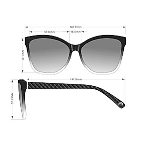 Jessica Simpson Womens J5823 Quilted Rectangular Sunglasses With Uv400 Protection. Glam Gifts For Her, 57.8 Mm, White Crystal, 57.8 Mm US