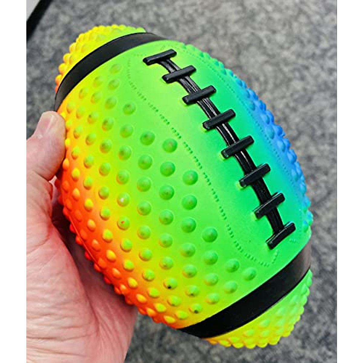 Regent Practice Football Neon Colored 9inch Spiked for gripping Control Made of Soft Rubber Inflatable Football air Filled Great for The Pool or Playground PINK ORANGE LIME BLUE PURPLE (SJB-9R)