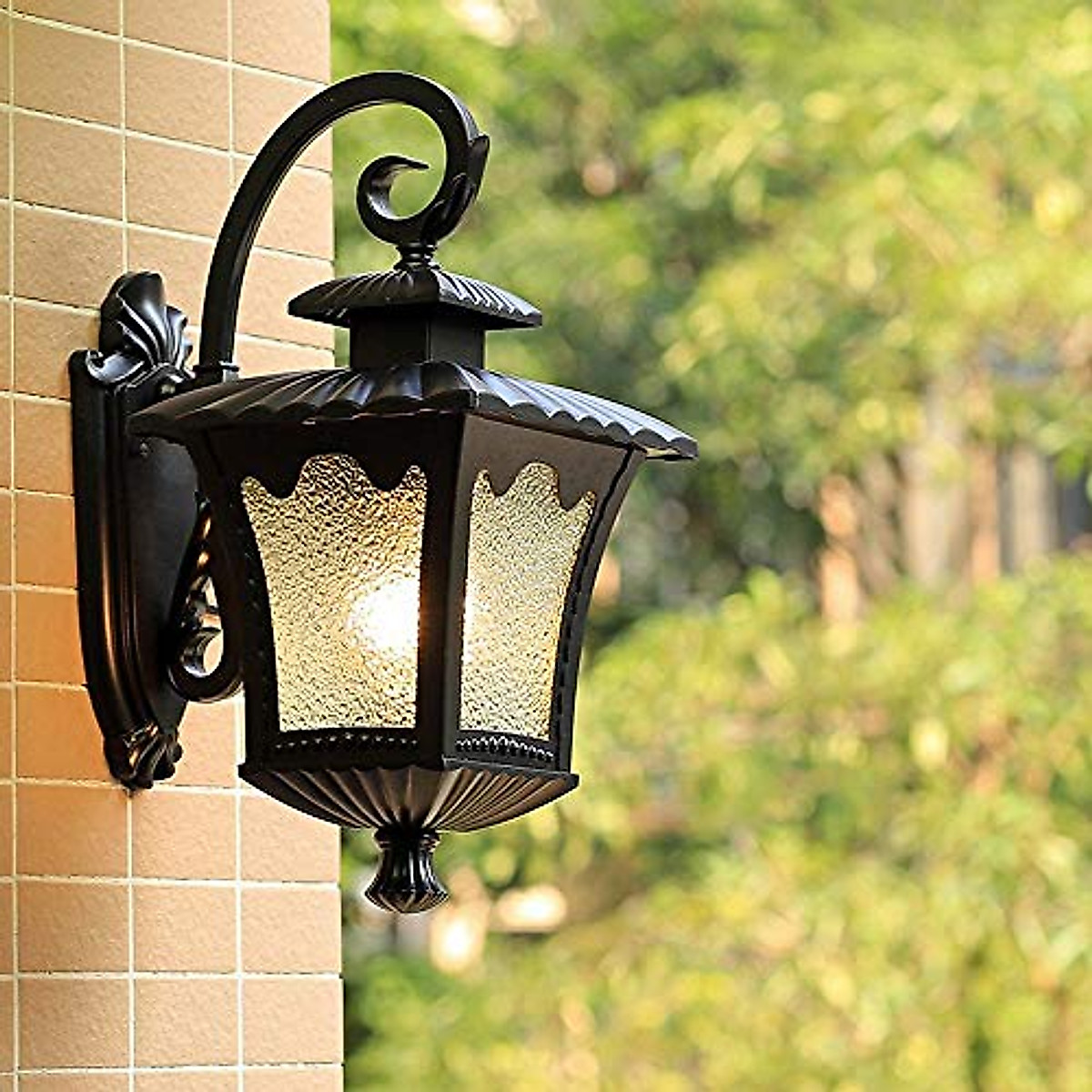 Ksainiy Wall Outdoor Outdoor LED Wall Lantern Light with for Patio Deck Garden Fence Home Stairs Black IP44 Waterproof Garden Lamp