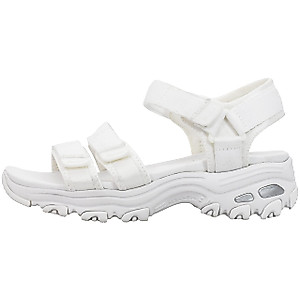 Skechers Women's D-Lites-Fresh Catch Sport Sandal White 10