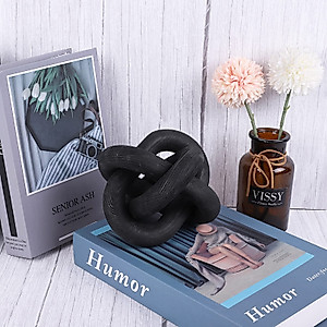 Jlong Wood Knot Decor, 3-Link Wood Chain Link Coffee Table Decor, Small Shelf Decor Accents, Hand Carved Modern Farmhouse Boho Wooden Knot Decorative Chain Wood Decor for Living Room Bedroom Office