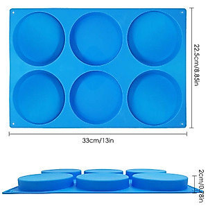 2 Pack 6-Cavity Resin Coaster Moulds, FineGood Round Coaster Mould for Resin Silicone Cake Moulds Baking Tray
