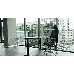ErgoMax Adjustable Crank Desk w/Tabletop, 45 Inch Max Height, Black