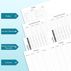 Daily Planner 2023 Agenda Weekly & Monthly Planner 2022-2023 Appointment Leather Planner for Women Students Time Management Journal with Pen Holder, Pocket, Premium Beige Paper, 5.9" x 8.7", Blue