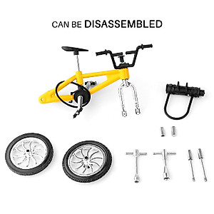 Mini Bike Finger Bike Finger Skateboard Set,Excellent Functional Miniature Toys Mini Extreme Sports Finger Bicycle Skateboard Cool Boy Toy Creative Game Toy Set Collections Cake Decoration (4PCS)