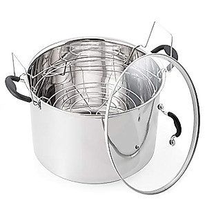 McSunley Water Bath Canner with Glass Lid, Induction Capable, 21.5Qt, Stainless Steel