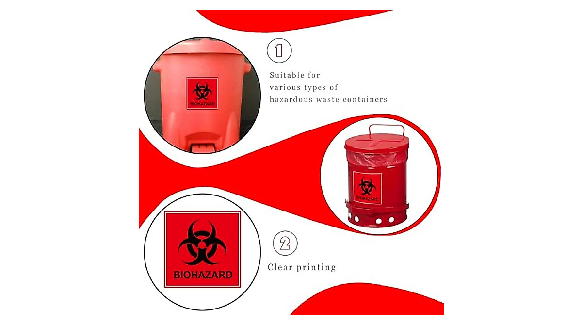 Biohazard Warning Stickers – 12 Waterproof Labels for Labs & Hospitals