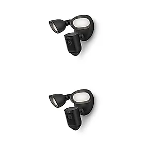 Ring Floodlight Cam Wired Pro with Bird’s Eye View and 3D Motion Detection, Black (Pack of 2)
