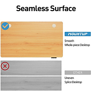 MOUNTUP Height Adjustable Electric Standing Desk - 48 x 24 Inches, Quick Assembly Sit Stand Desk with Memory Controller, Oak