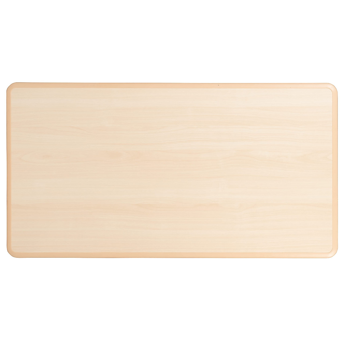 EMMA + OLIVER 23.625" W x 47.25" L Rectangle Natural Plastic Activity Table Set with 6 Chairs