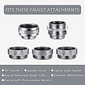 Faucet Adapter Kit, Brass Aerator Adapter Male Female Sink Faucet Adapter Connecting Garden Hose, Water Filter, Hose via Diverter