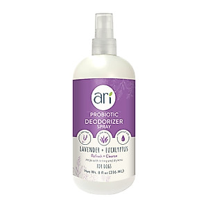 Ari Probiotic Deodorizer Spray for Dogs (8 oz) – Lavender & Eucalyptus Scent – pH-Balanced, Long-Lasting Freshness, Sulfate-Free, Gentle for All Breeds