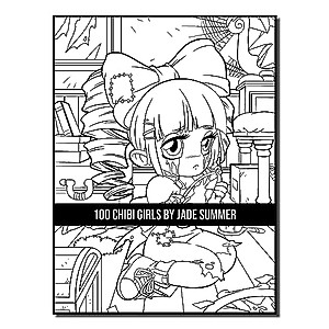100 Chibi Girls: An Adult Coloring Book Collection with Cute Girls, Fantasy, Horror, Christmas, and More!