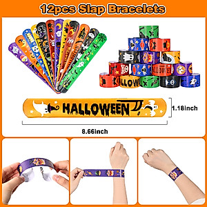 MGparty 288 Pack Halloween Party Favors Bulk Toys for Kids - Tattoos Stamps Slap Bracelets Rubber Bracelets Halloween Pinata Stuffers Trick-or-Treat Goodie Bag Fillers Classroom Game Prizes