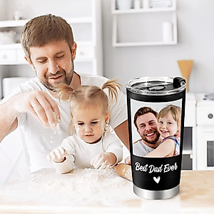 Personalized Stainless Steel Photo Coffee Tumbler Mug - 20oz Custom Gift for Christmas, Anniversary, Birthday