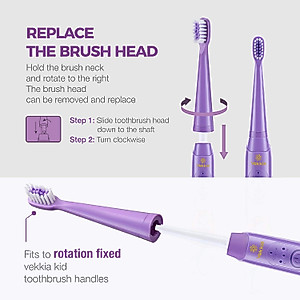 Vekkia Kids Electric Toothbrush and Replacement Heads Purchased Together Save 10%