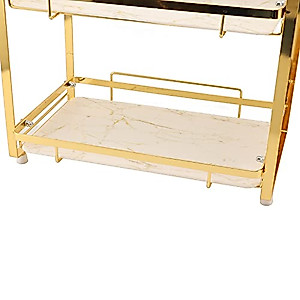Bathroom Standing Rack, Easy to Bathroom Storage Shelf Stable White and Gold Wall Mounted for Bedroom(3 Tier)