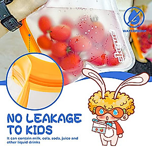 12 Pack Flat Ziplock Reusable Sandwich Snack Bags for Kids - 0.6mm EX-Thick BPA PHT PVC HM LaTeX Free, Odorless, PreClean, Leakproof (4 Gallon 4 Snack 4 Sandwich Bags) Silicone Food Storage Bags