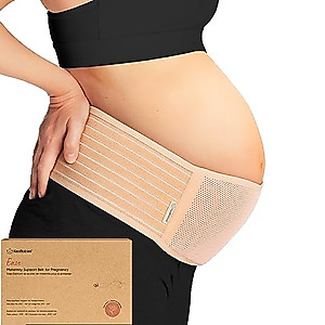 KeaBabies Maternity Belly Band - Soft & Breathable Pregnancy Belly Support Belt - Pelvic /Tummy Band Sling for Pants - Pregnancy Back Brace (Classic Ivory, M/L)