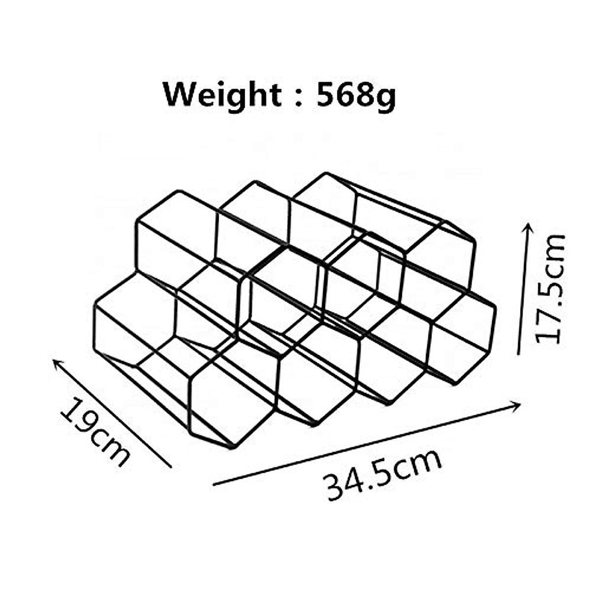 KirinRen Black Metal Wine Rack Freestanding, Tabletop Wine Rack Holder, Countertop Wine Bottle Holder (Black)