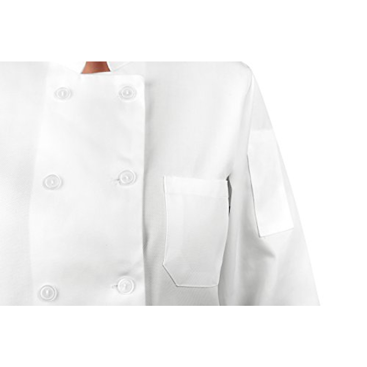 KNG 3/4 Sleeve White Chef Coat for Women - Ladies Fitted Chefs Jacket - M