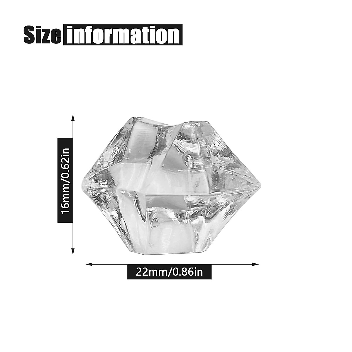 Fake Crushed Ice Cubes, Vase Fillers, 150 pcs 16*22 mm Fake crushed Ice Cubes Artificial Acrylic Crystal Rocks Diamonds for Vase Fillers, Party Favor, Wedding Decoration (0.86*0.62inch,Clear)