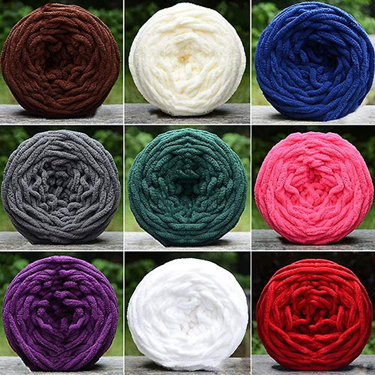 Chunky Yarn, Super Soft Acrylic Bulky Thick Washable Yarn for Arm Knitting DIY Handmade Blankets Scarf Sweater White 100g