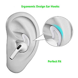 Ear Hooks for Airpods Pro, Culoda Anti-Slip Protective Case Cover for Apple AirPods Pro(DO NOT Fit for Charging Case) - 3 Pairs(White)