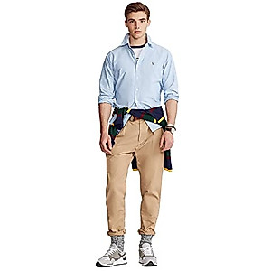 POLO RALPH LAUREN Men's Long Sleeve Oxford Button Down Shirt (XL, BasicBlue)