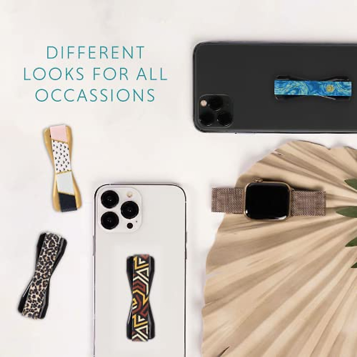 LOVEHANDLE Phone Grip for Most Smartphones and Mini Tablets, Ancestors Design Colored Elastic Strap with Black Base, LH-01-Ancestors