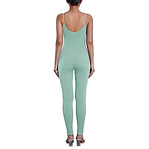 Nova In Sky Womens Casual One Piece Jumpsuits Unitard Bodysuits Sexy Workout Yoga Rompers Sleeveless Summer Outfits Clothes Light green-XL