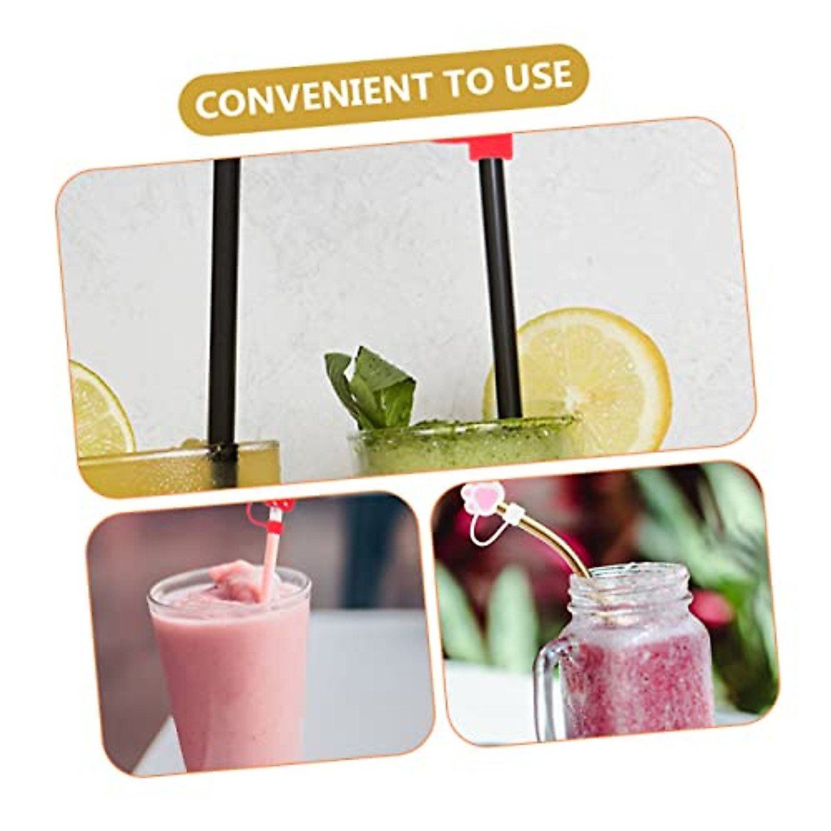 Yardwe 6pcs Straw cap straw cover cap straw topper cute straw covers straw covers for reusable straws Straw Plugs 6-8 mm straw tip cover glass straws universal Pipette tip girl