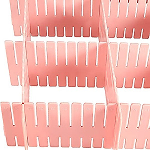 MUKCHAP 72 Pieces DIY Plastic Grid Drawer Organizer, 12.6 Inch Plastic Grid Drawer Dividers, Plastic Adjustable Drawer Dividers Organizer for Sock, Underwear, Scarf, 36 White, 36 Pink