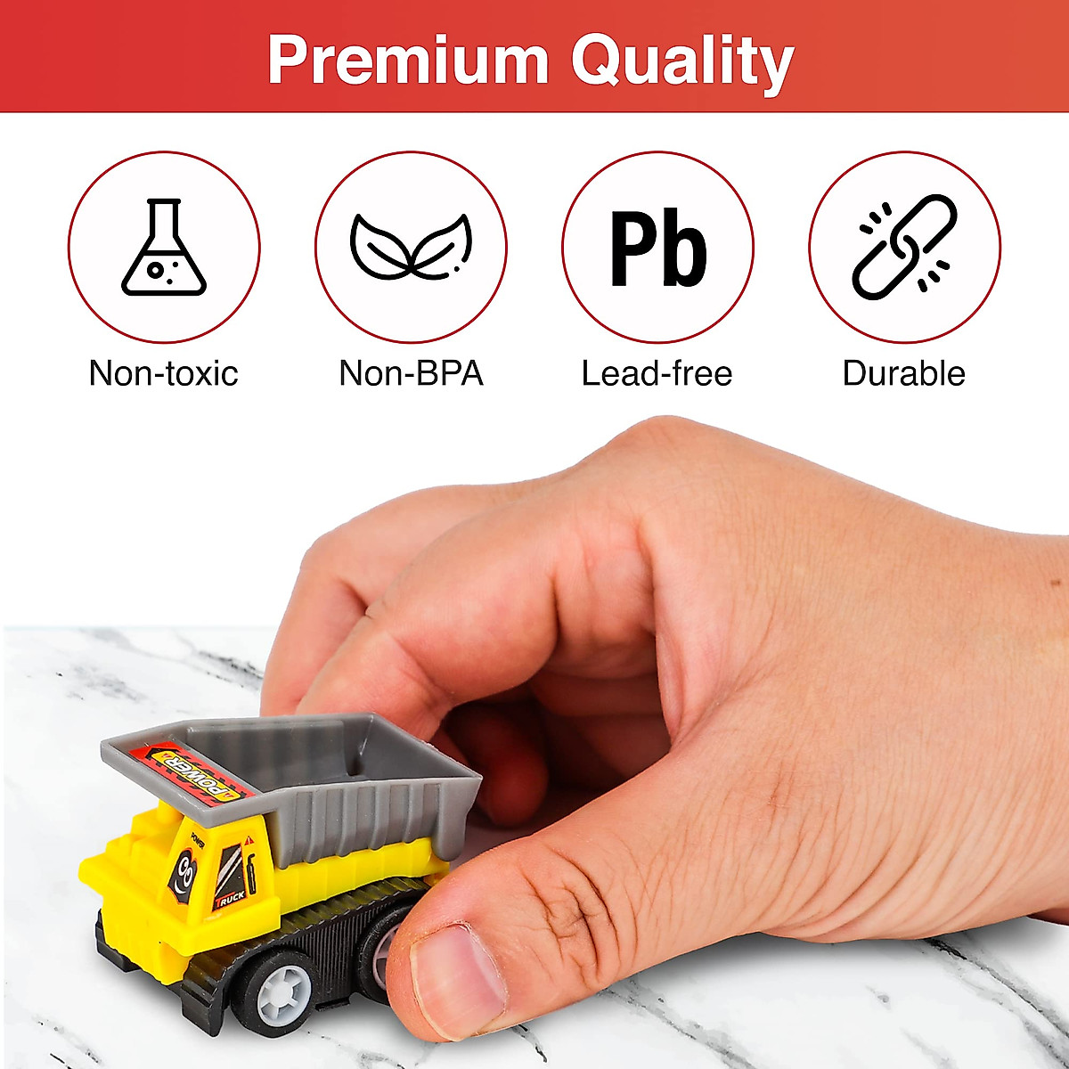 Mini Cars for Toddlers - Set of 20 Pull Back Race Cars and Construction Trucks and Cars for Toddlers Age 3+