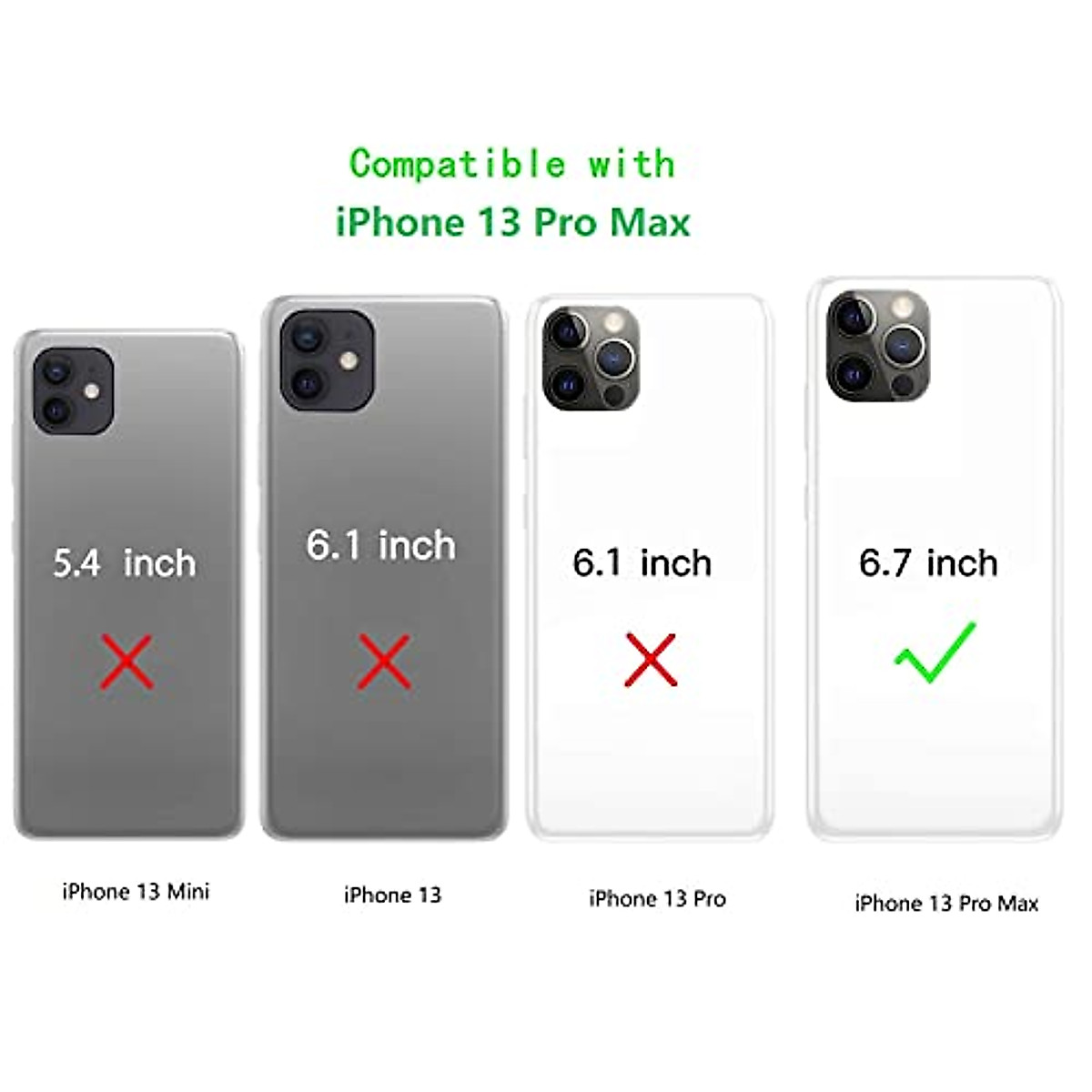 Jaorty Crossbody Wallet for iPhone 13 Pro Max Case with Adjustable Lanyard Strap Credit Card Holder 6.7",PU Leather Handbag Purse Kickstand Make Up Mirror Cover Case for Men Women Girl,Black