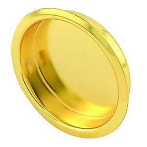 Prime-Line N 6765 1-3/4 In., Brass Plated Bypass Door Pull Handle (2 Pack)