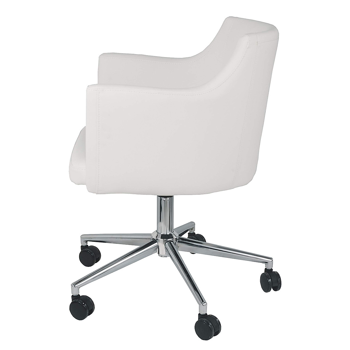 Signature Design by Ashley Baraga Contemporary Adjustable Swivel Home Office Desk Chair, White