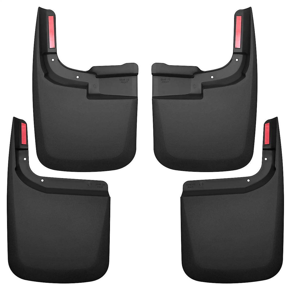 Husky Liners — Front & Rear Mud Guards | Fits 2017 - 2024 Ford F-250/F-350 w/ Single Rear Wheels & w/o OEM Fender Flares - Black, 4 Pc | 58466